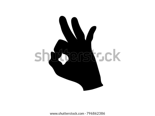 Human Hand Showing Ok Fingers Symbol Stock Vector (Royalty Free) 796862386