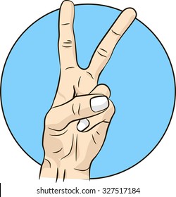 Human Hand Showing Two Stock Vector (Royalty Free) 327517184 | Shutterstock