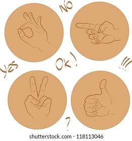 Human Hand Signs Stock Vector (Royalty Free) 118113046 | Shutterstock