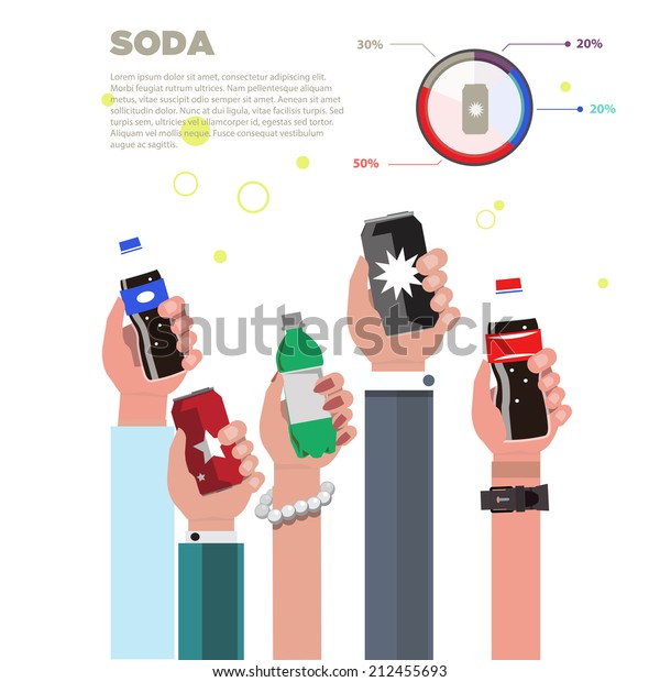 Human Hand Soda Bottle Can Soda Stok Vektör (Telifsiz) 212455693 ...