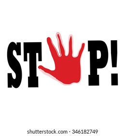 Human Hand Stop Symbol Stock Vector (Royalty Free) 346182749 | Shutterstock