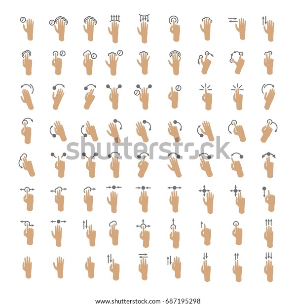 Human Hand Various Positions Small Signs Stock Vector (Royalty Free ...