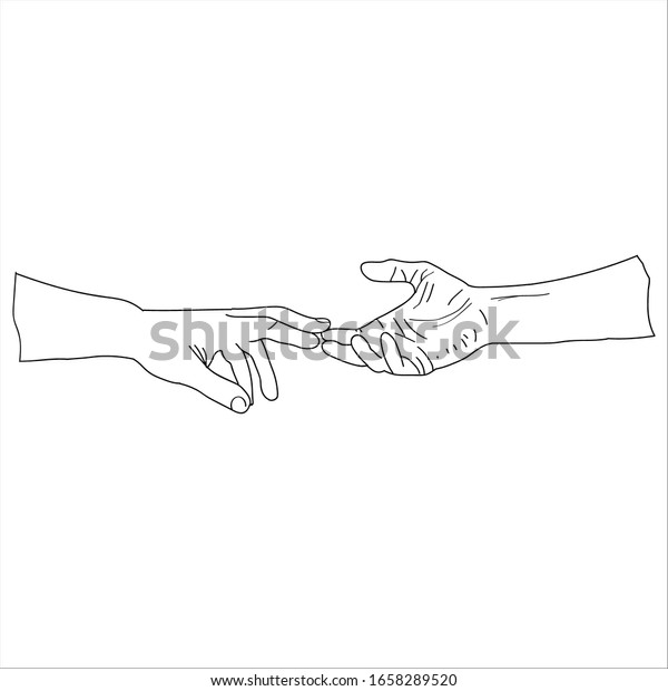 Human Hands Black Lines Color Stock Vector (Royalty Free) 1658289520 ...