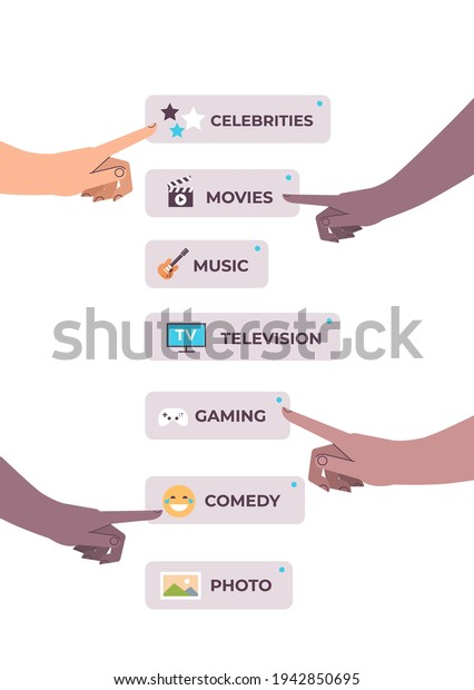 Human Hands Choosing Apps Voice Conversation Stock Vector (Royalty Free ...