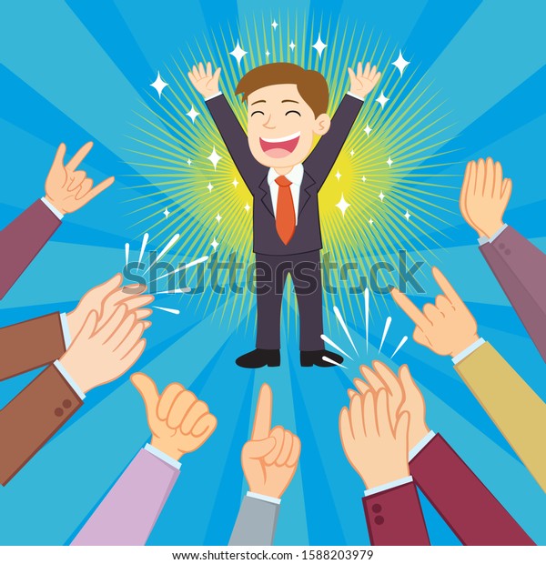 Human Hands Clapping Applauding Hands Businessman Stock Vector (Royalty ...