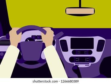 Human Hands Driving Car Icon Stock Vector (Royalty Free) 627088151 ...