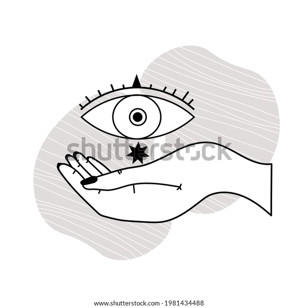Human Hands Hold Eye Masonic Symbol Stock Vector (Royalty Free ...