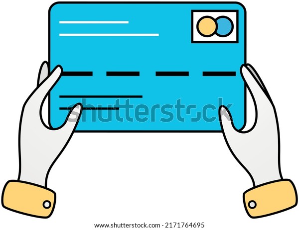 Human Hands Holding Credit Debit Card: เวกเตอร์สต็อก (ปลอดค่าลิขสิทธิ์ ...