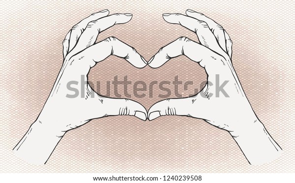 Human hands make shape of heart. Sign of love.Sacred geometry. Religion ...