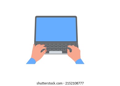 Human Hands Typing Front View On Stock Vector (Royalty Free) 2152108777 ...