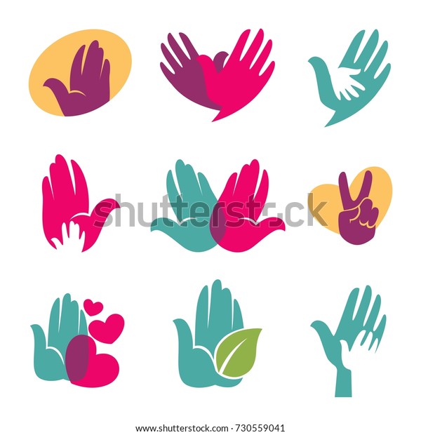 Human Hands Vector Symbols Helping Hand Stock Vector (Royalty Free ...