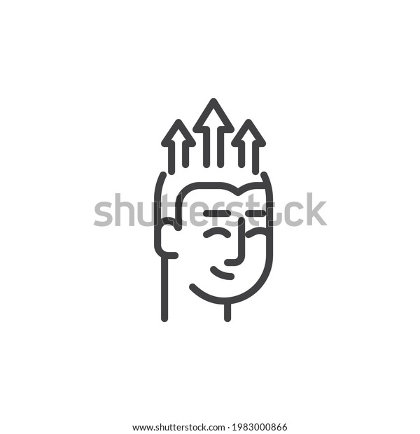 Human Head Arrows Line Icon Linear Stock Vector (Royalty Free ...