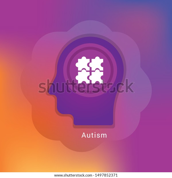 Human Head Autism Icon Concept Illustration 스톡 벡터(로열티 프리) 1497852371 ...