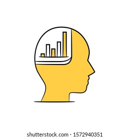 Human Head Bar Chart Yellow Hand: vector de stock (libre de regalías ...