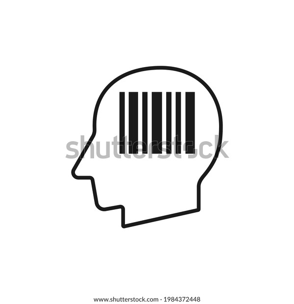 Human Head Barcode Silhouette Vector Illustration Stock Vector (Royalty ...