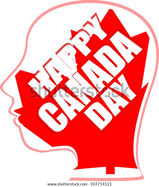 Human Head Canada Flag Happy Canada Stock Vector (Royalty Free ...