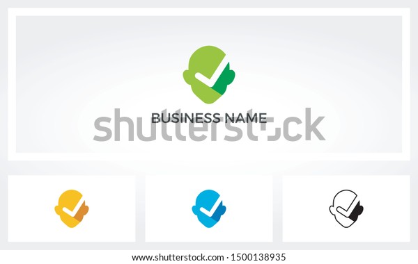Human Head Check Mark Logo Stock Vector (Royalty Free) 1500138935 ...