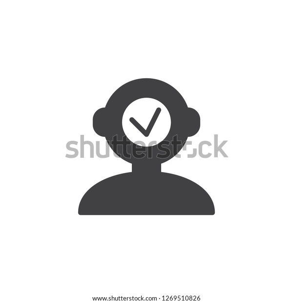 Human Head Check Mark Vector Icon: vector de stock (libre de regalías ...