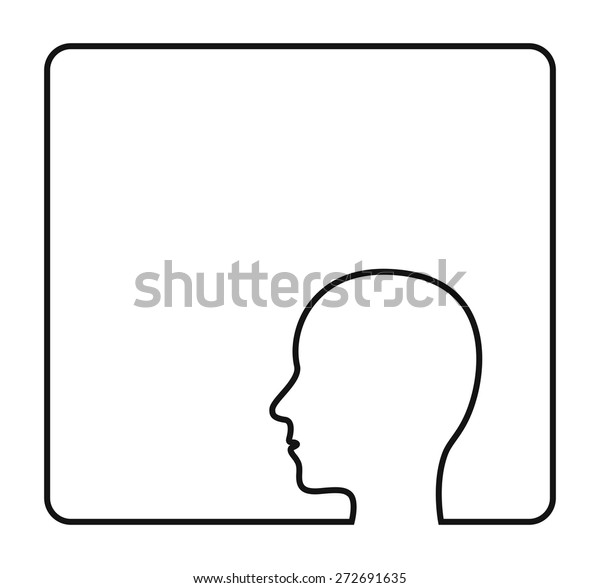 Human Head Contour Outline Frame Icon Stock Vector (Royalty Free ...