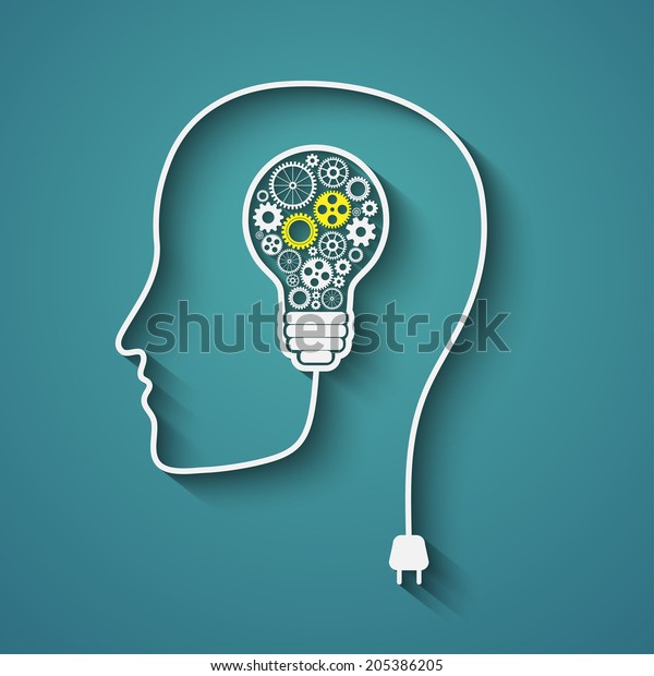 Human Head Creating New Idea Creative Stock Vector (Royalty Free) 205386205