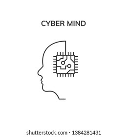 Human Head Cyber Mind Digital Technology Stock Vector (Royalty Free ...