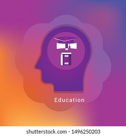 Human Head Education Icon Concept Illustration Stock Vector (Royalty ...