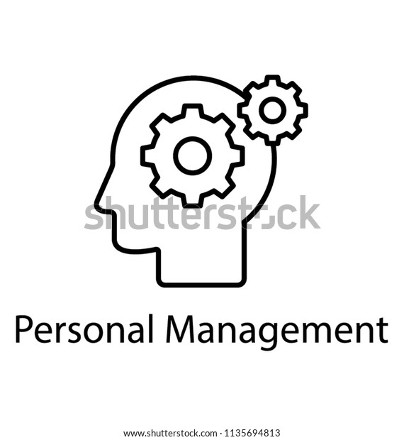 Human Head Gear Icon Line Concept Stock Vector (Royalty Free ...
