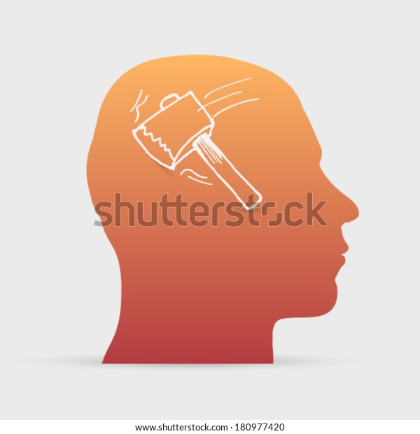 Human Head Hand Drawn Chopping Axe Stock Vector (Royalty Free ...