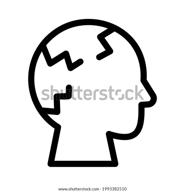Human Head Icon Cracked Skull Vector Stock Vector (Royalty Free ...