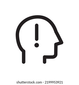 Human Head Icon Exclamation Mark Thinking Stock Vector (Royalty Free ...