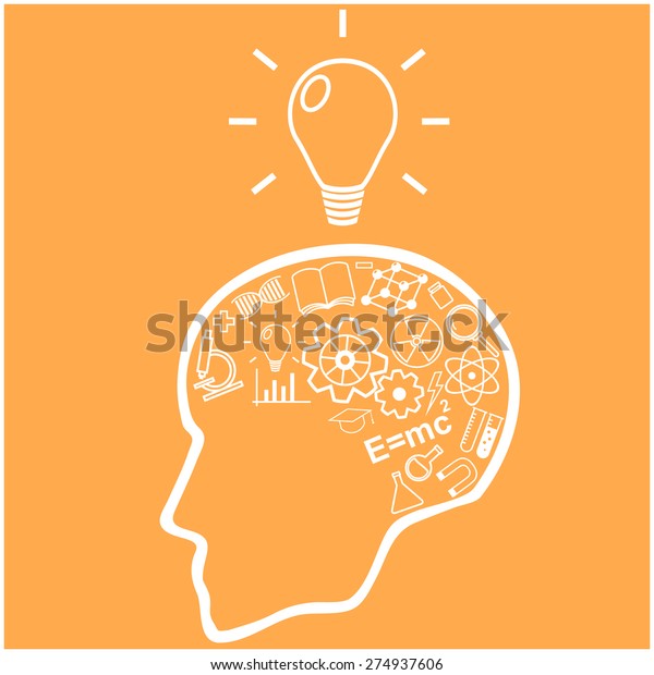 Human Head Icons Science Concept Scientific Stock Vector (Royalty Free ...