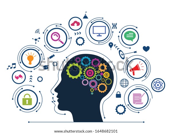 Human Head Infographic Icons Brain Work Stock Vector (Royalty Free ...