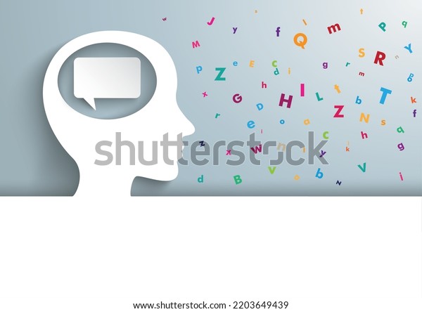 Human Head Letters Speech Bubble Logopedics Stock Vector (Royalty Free ...
