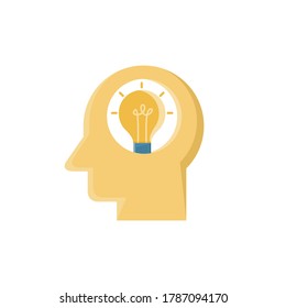 Human Head Light Bulb Icon Creativity Stock Vector (Royalty Free ...
