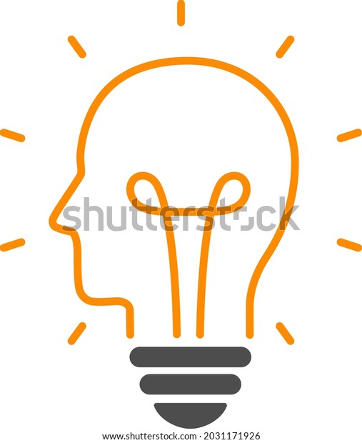 Human Head Light Bulb Icon Stock Vector (Royalty Free) 2031171926 ...