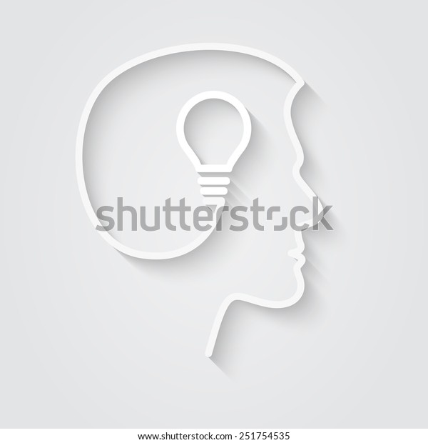 Human Head Lightbulb Inside Creative Concept Stock Vector (Royalty Free ...