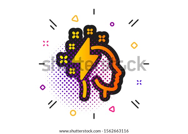 Human Head Lightning Bolt Sign Halftone Stock Vector (Royalty Free ...