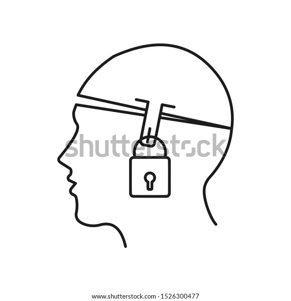 Human Head Lock Idea Creativity Concept: เวกเตอร์สต็อก (ปลอดค่า ...