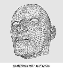 Human Head Made Style Frame Technology Stock Vector (Royalty Free ...