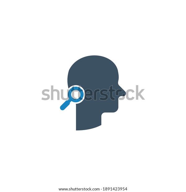 Human Head Magnifying Glass Vector Icon Stock Vector Royalty Free