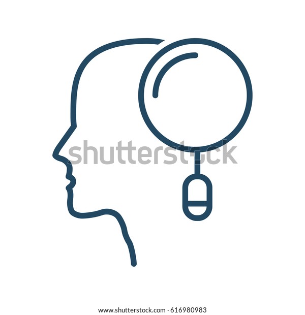 Human Head Magnifying Glass Vector Icon Stock Vector Royalty Free