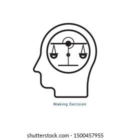 Human Head Making Decision Icon Concept: vector de stock (libre de ...