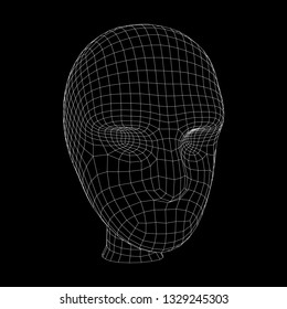 Wireframe Abstract Human Face Concept 3d Stock Vector (Royalty Free ...
