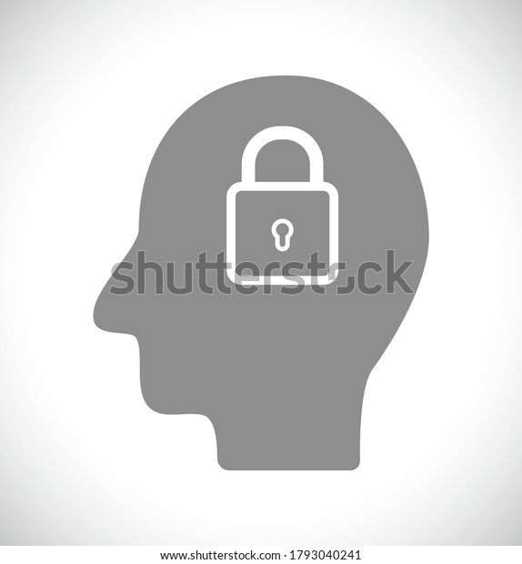 Human Head Padlock Inside Concept Icon Stock Vector (Royalty Free ...