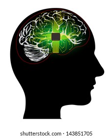 Human Head Processor On White Background Stock Illustration 143851648 ...
