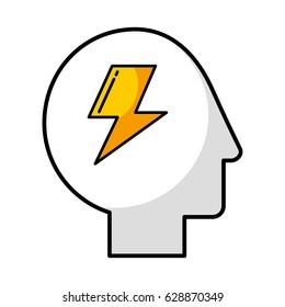 Human Head Thunderbolt Icon Cartoon Vector Stock Vector (Royalty Free ...