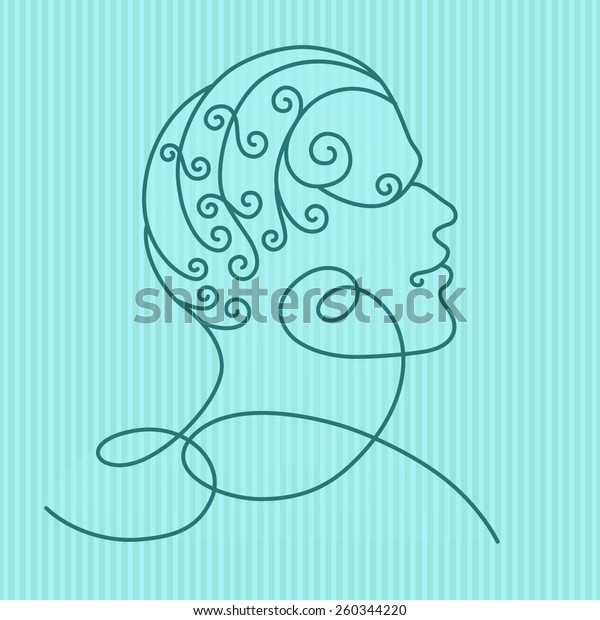 Human Head Profile Vector Illustration Background Stock Vector (Royalty ...