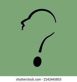 Human Head Question Mark Flat Minimalist Stock Vector (Royalty Free ...