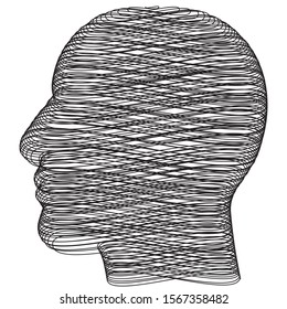 Human Head Scribble Drawing Black White: เวกเตอร์สต็อก (ปลอดค่า ...