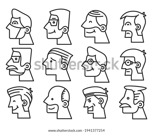 Human Head Side View Icons Vector Stock Vector (Royalty Free ...